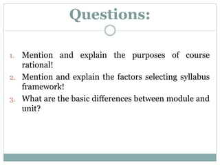 Course Planning and Syllabus Design | PPTX