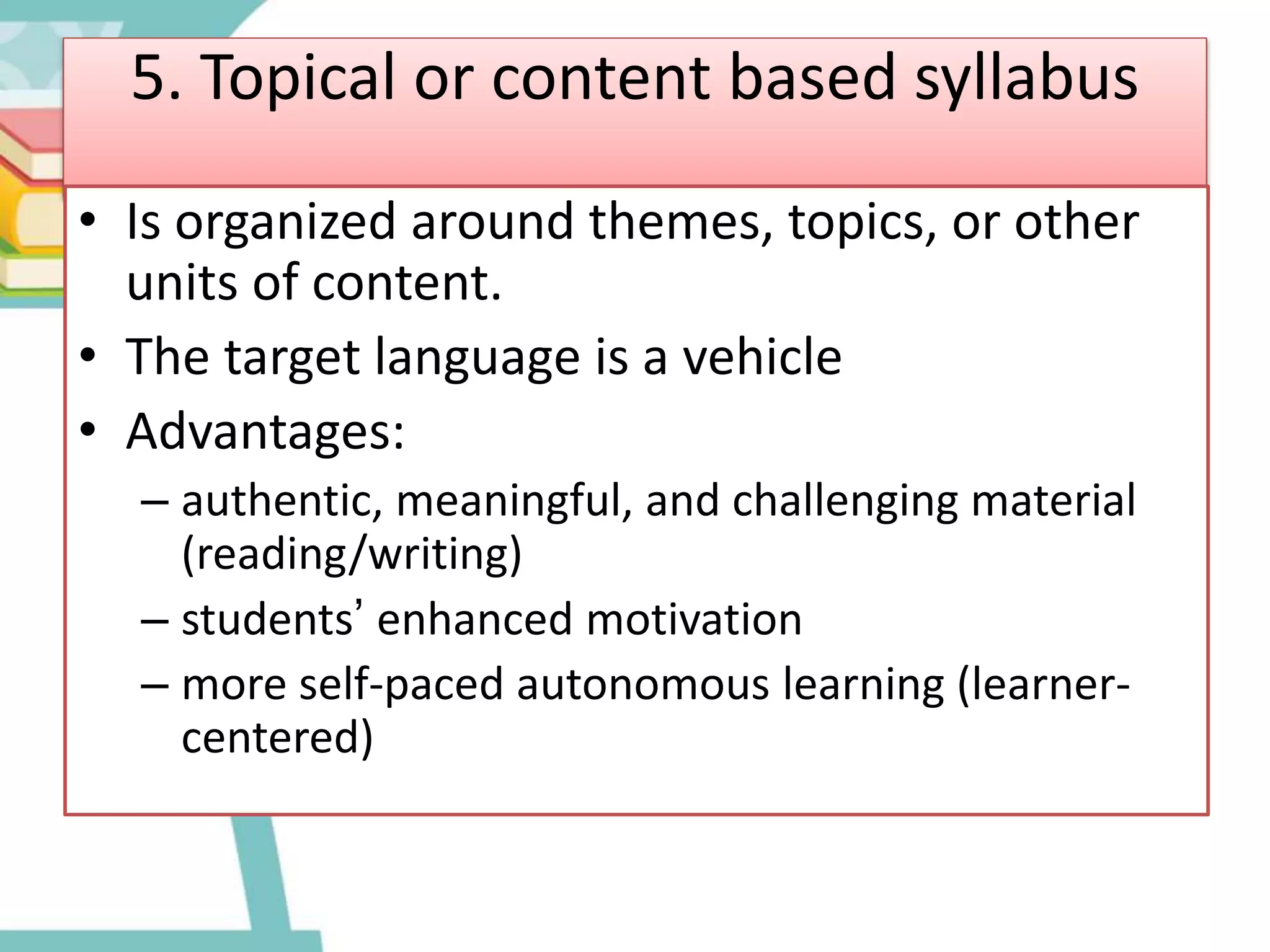 Course planning and syllabus design in language teaching | PPTX