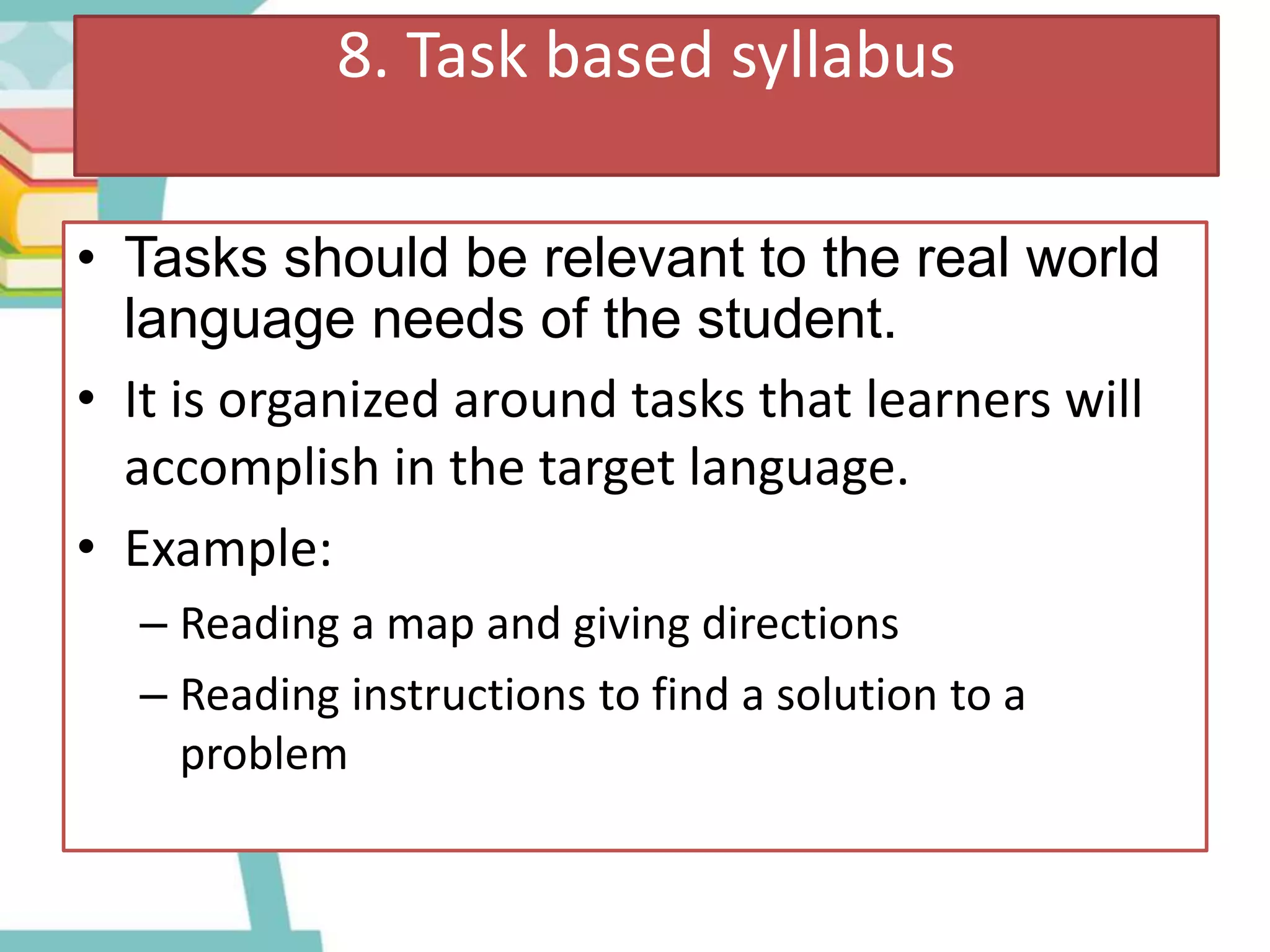Course planning and syllabus design in language teaching | PPTX