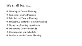 Course Planning NR pptx | PPTX