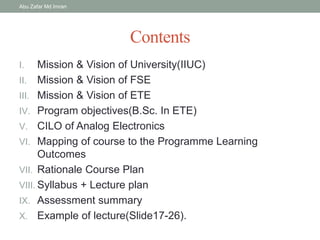 Course Plan of ETE -2301 Analog Electronics by AZI.pptx