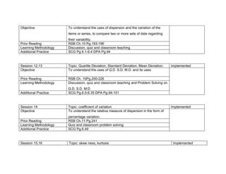 Course Plan Quantitative Methods | DOC