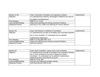 Course Plan Quantitative Methods | DOC