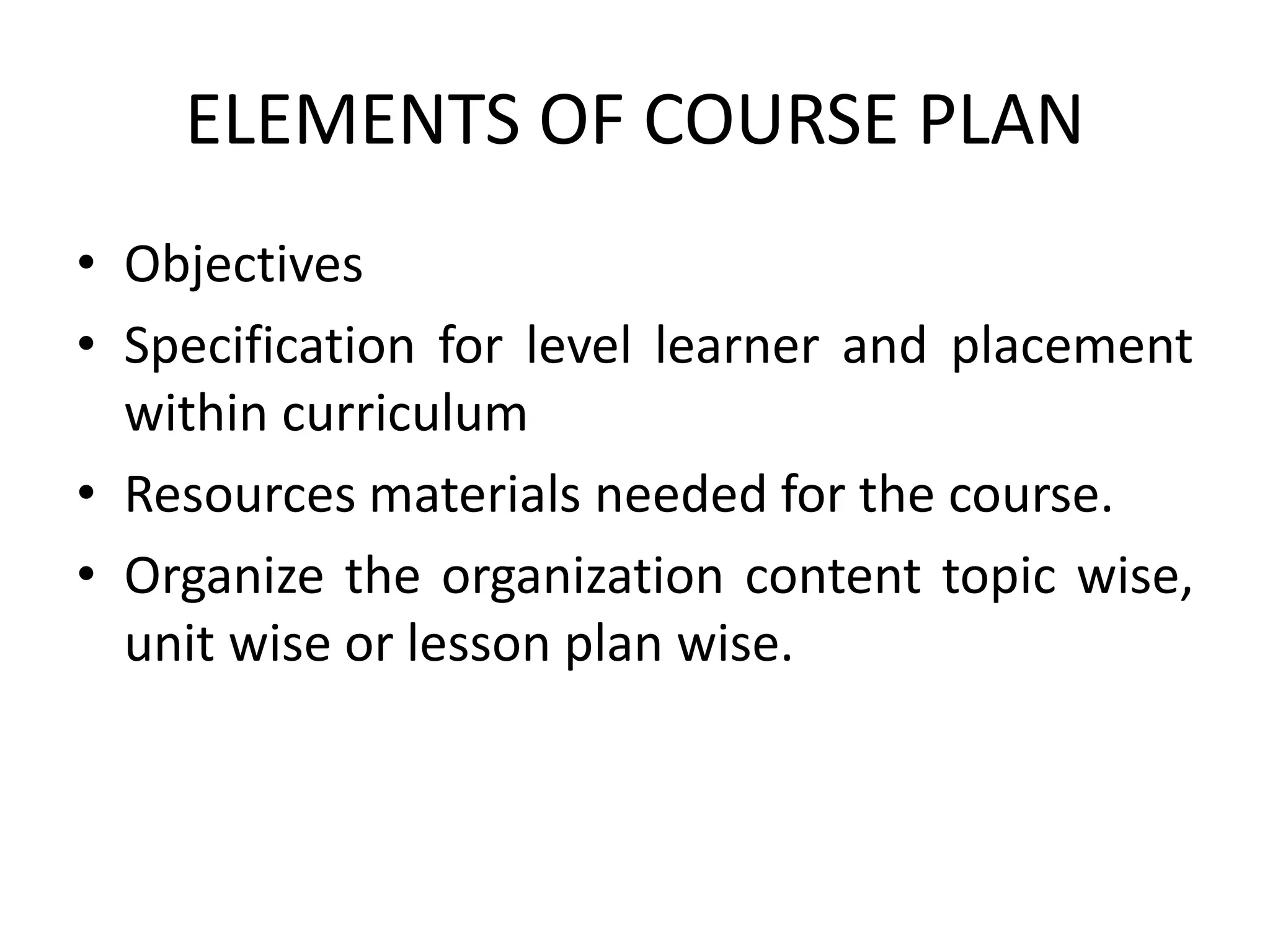 COURSE PLAN &UNIT PLAN | PPTX