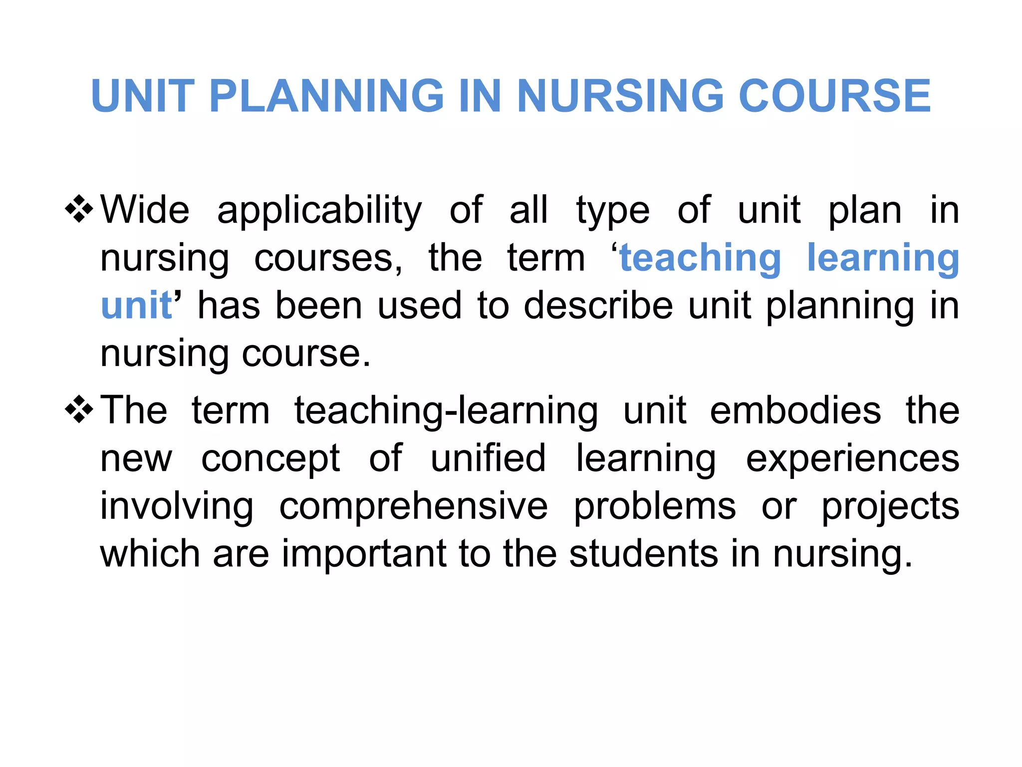 COURSE PLAN &UNIT PLAN | PPTX | College Planning | College Education