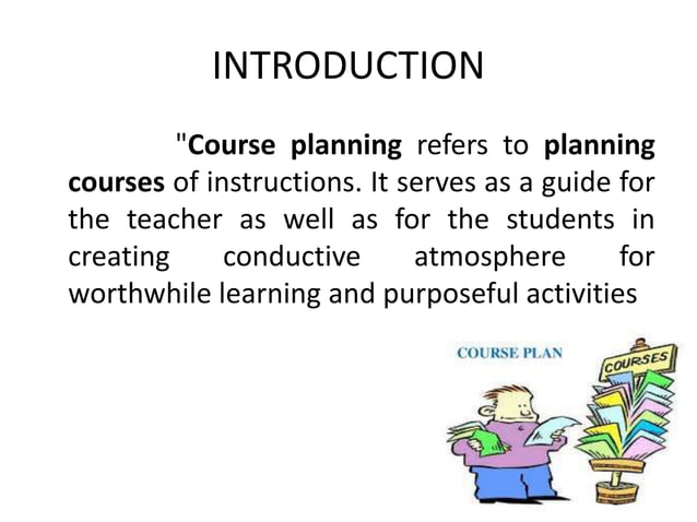 COURSE PLAN &UNIT PLAN | PPTX | College Planning | College Education