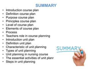COURSE PLAN &UNIT PLAN | PPTX