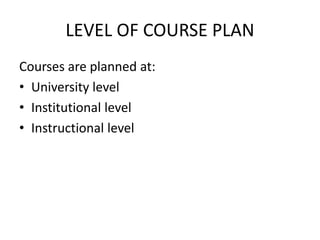 COURSE PLAN &UNIT PLAN | PPTX