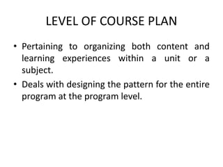 COURSE PLAN &UNIT PLAN | PPTX
