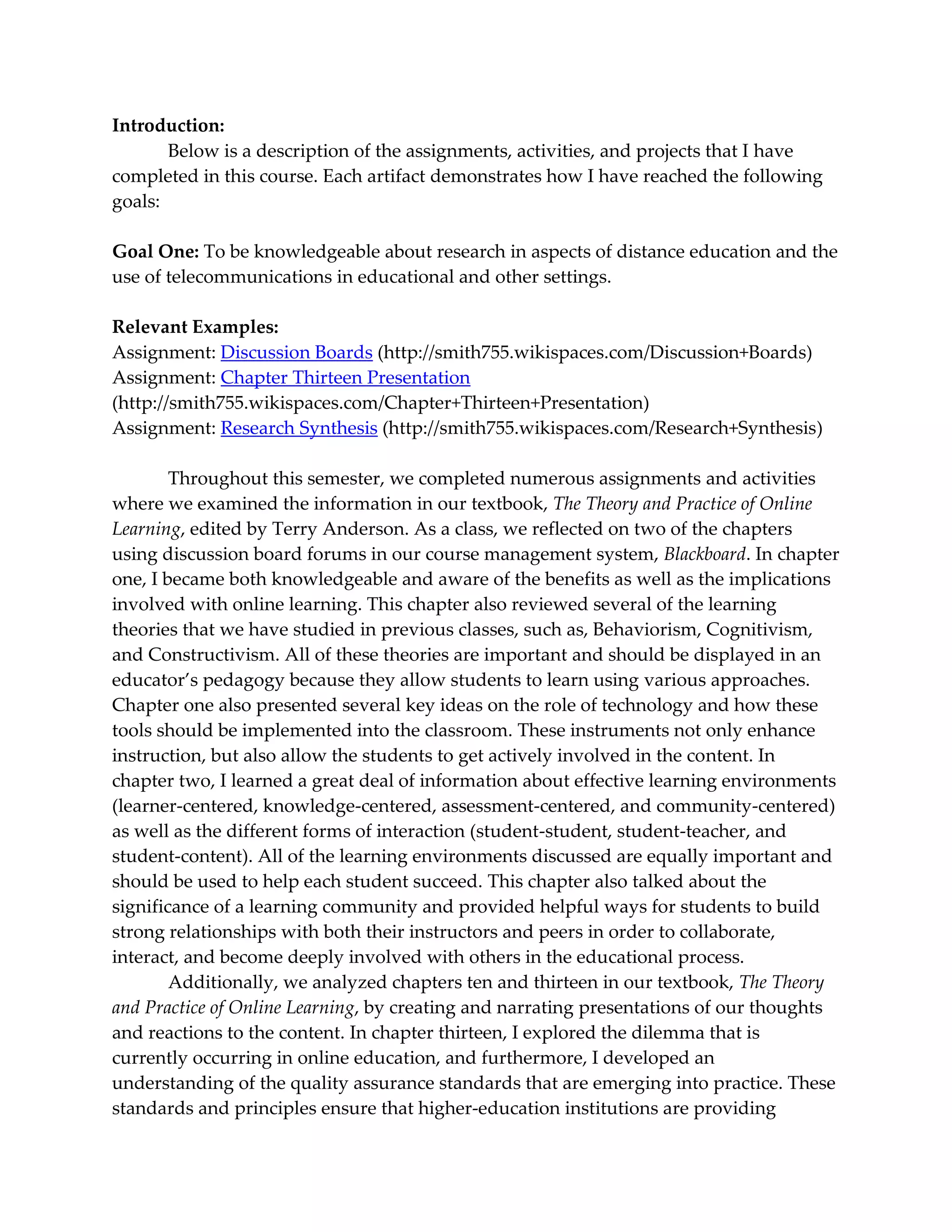 Course Portfolio | DOCX