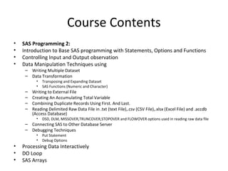 Dv Analytics Course Contents | PPT