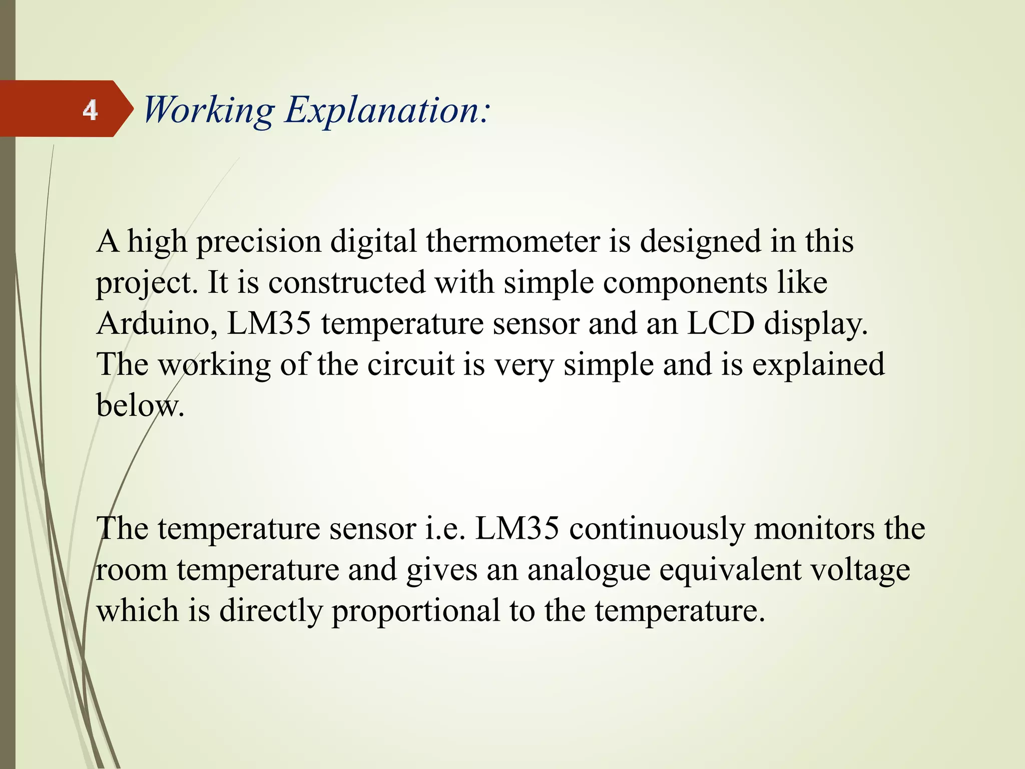 Digital Thermometer Arduino Based Abstract Details | PPTX | Physics ...