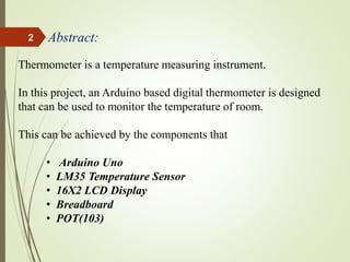 Digital Thermometer Arduino Based Abstract Details | PPTX | Physics ...
