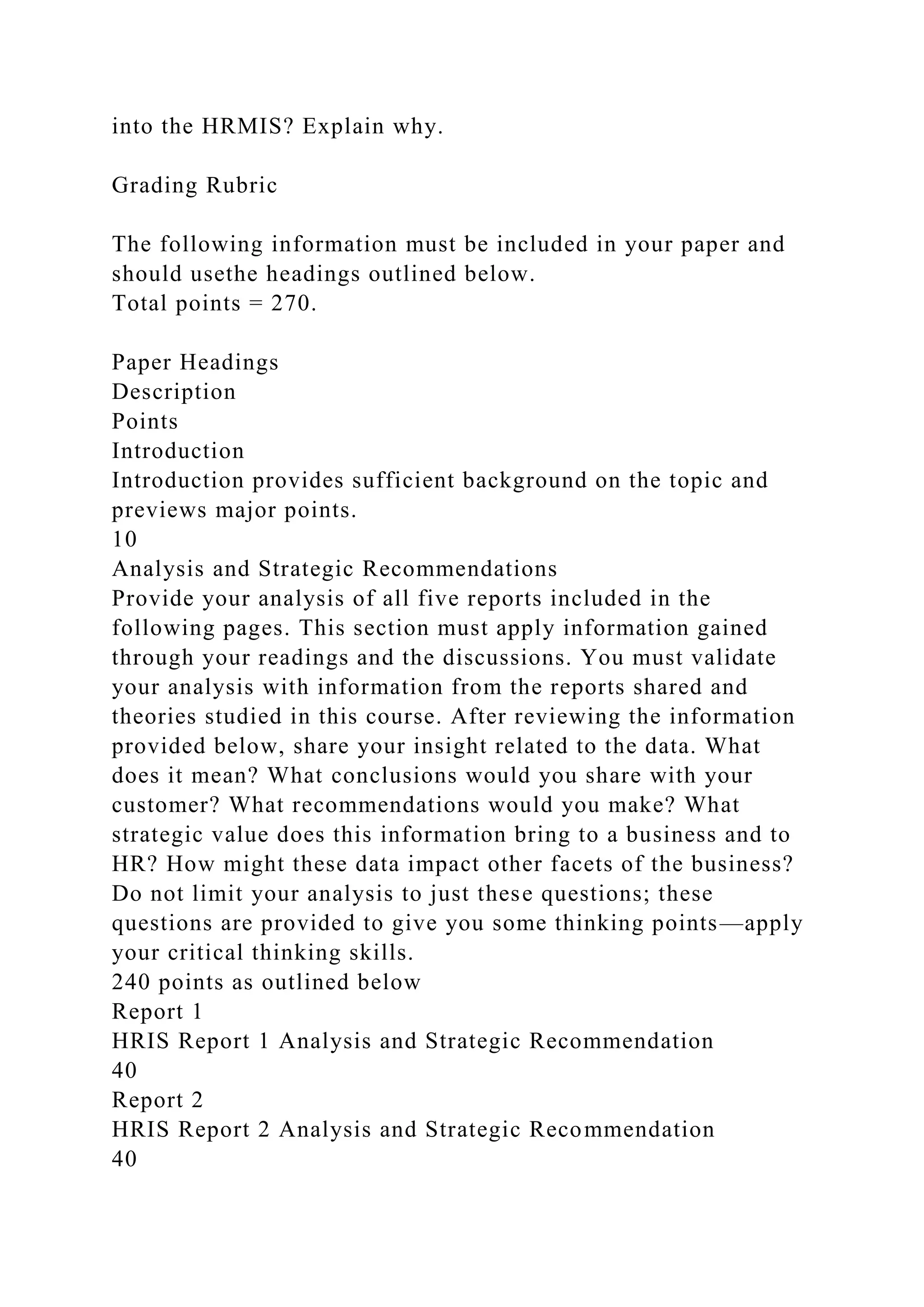 Course Project HRMIS Data Analysis and Recommendations (Due Wee.docx