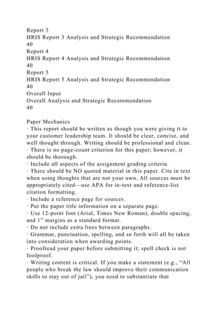 Course Project HRMIS Data Analysis and Recommendations (Due Wee.docx
