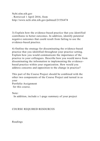 Course Project Part 3—Translating Evidence Into PracticeIn Pa.docx