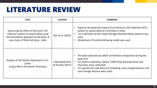 TRAFFIC SIMULATION AT TOLL ROAD SECTION USING VISSIM SOFTWARE | PPTX