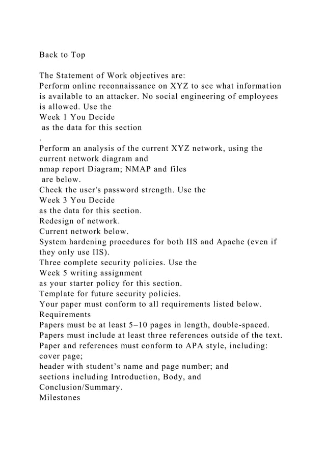 Course Project Security Analysis and Redesign of a Network Object.docx