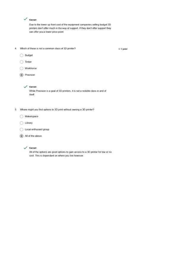 Coursera 3D Printing Hardware Questions and Answers | PDF | Free Download