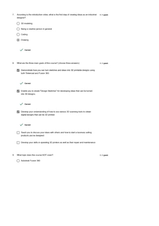 Coursera 3D Printing Software Questions and Answers | PDF