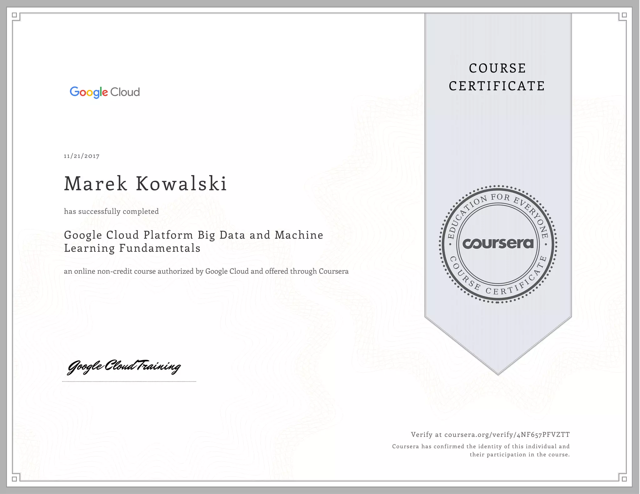 Google Cloud Platform Big Data and Machine Learning Fundamentals | PPT