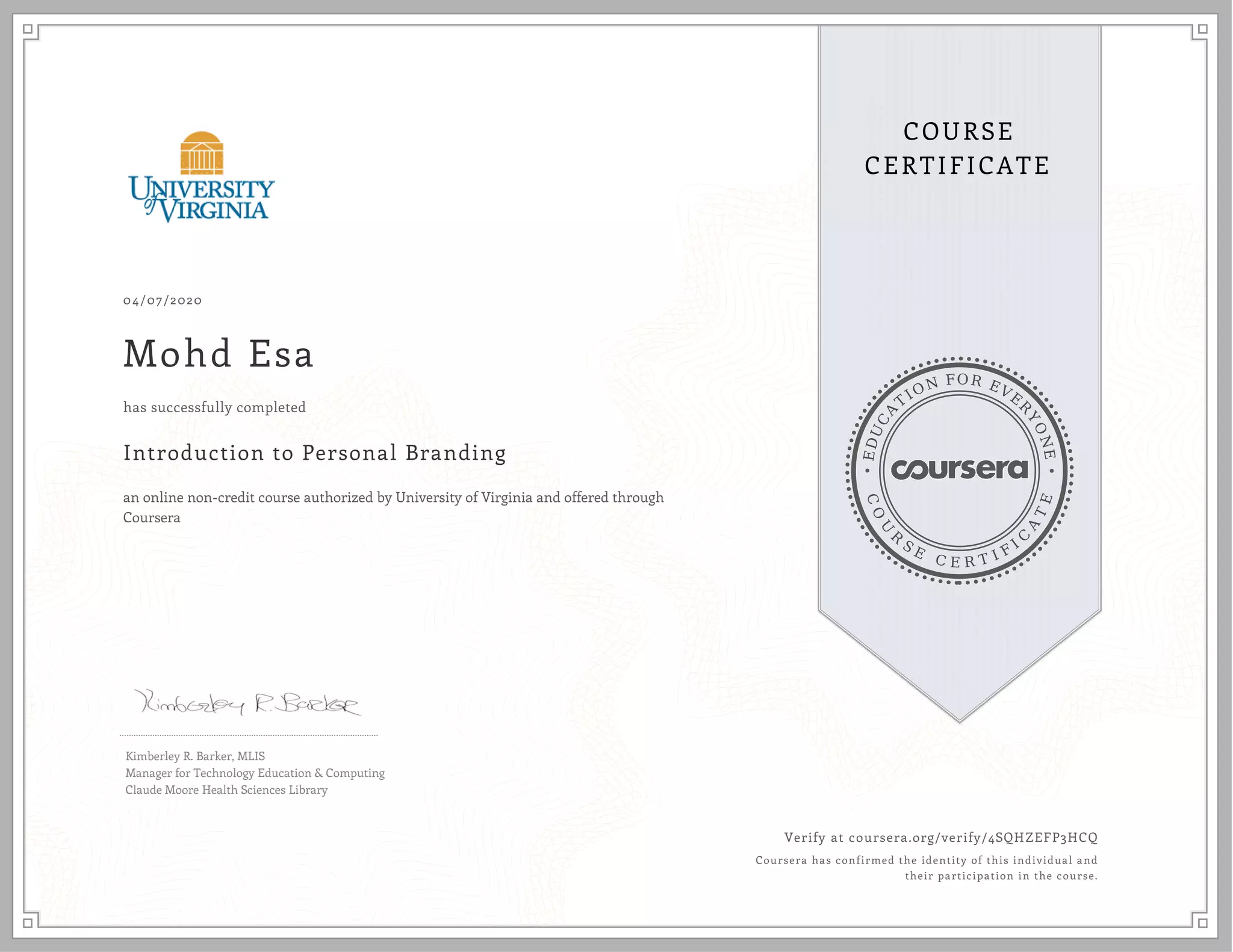 Coursera certificate 1 | PPT