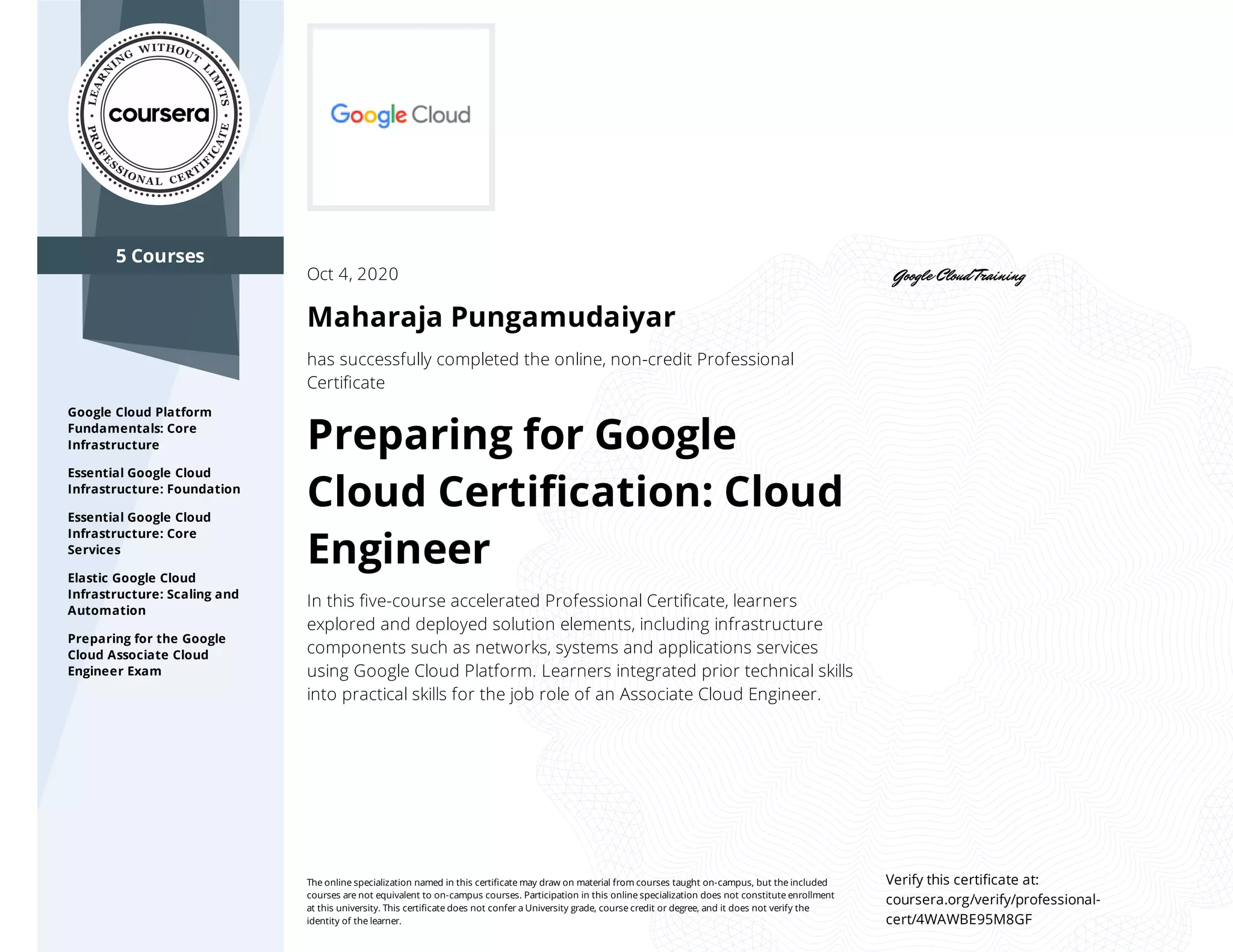 Coursera GCP Cloud Engineer | PDF