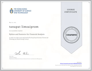 Python and Statistics for Financial Analysis , tanapat limsaiprom | PPT