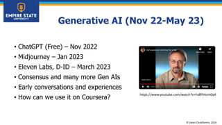 Revising Coursera courses with Gen AI: mapping our journey in 2023 | PPT
