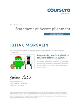 Coursera android 2014 | PDF | Computer Software and Applications | Computing