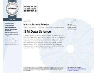 Certificado IBM Ciência de Dados | PPT
