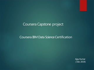Coursera capstone report ajay kumar ppt | PPTX