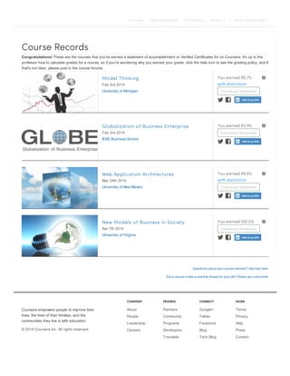 Coursera course records | PDF