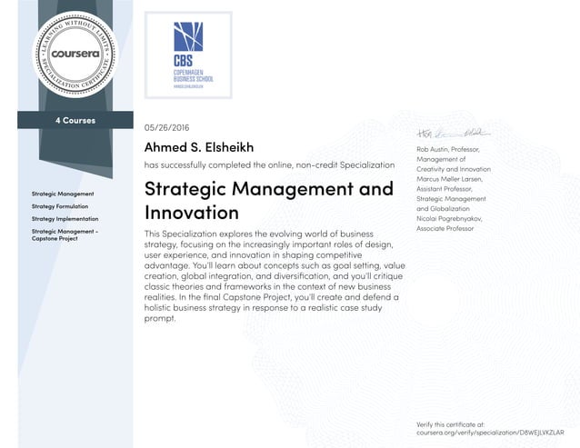 Strategic Management & Innovation: Copenhagen Business School (Coursera ...