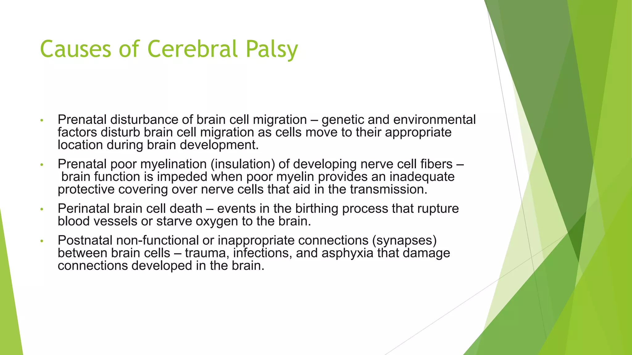 Understanding Neurobiology final project: Cerebral palsy | PPT