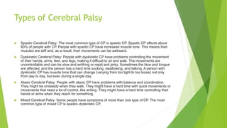 Understanding Neurobiology final project: Cerebral palsy | PPT