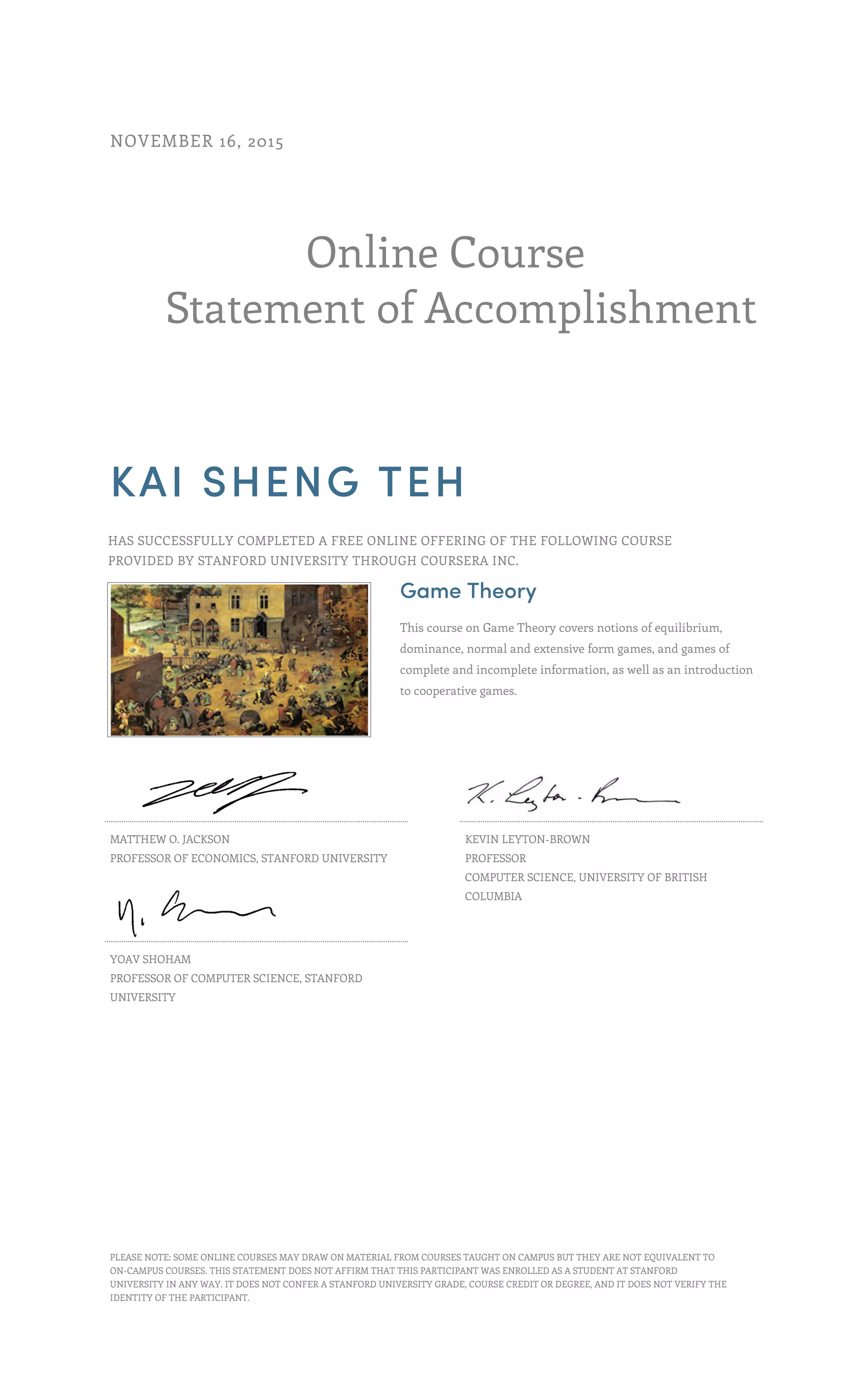 Game Theory - Coursera | PDF