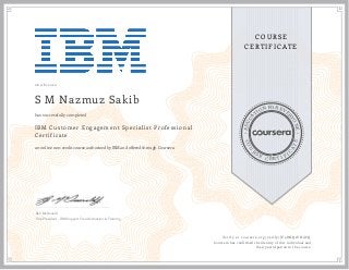 IBM Customer Engagement Specialist Professional Certificate