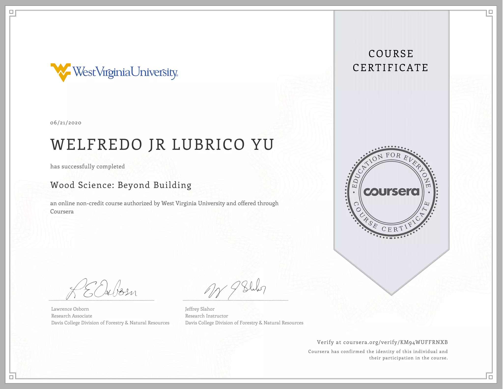 Coursera SAMPLE CERTIFICATE | PDF