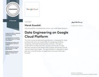Data Engineering on Google Cloud Platform Specialization | PPT