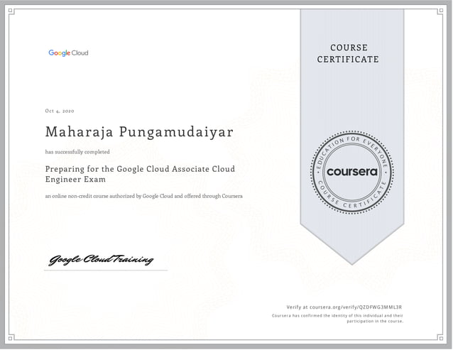 Coursera Managing Change when Moving to Google Cloud | PPT