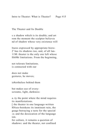 Course Reader Reading #2 What is Theater .docx