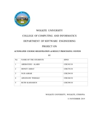 Automated Course registration and Result Processing System | DOCX