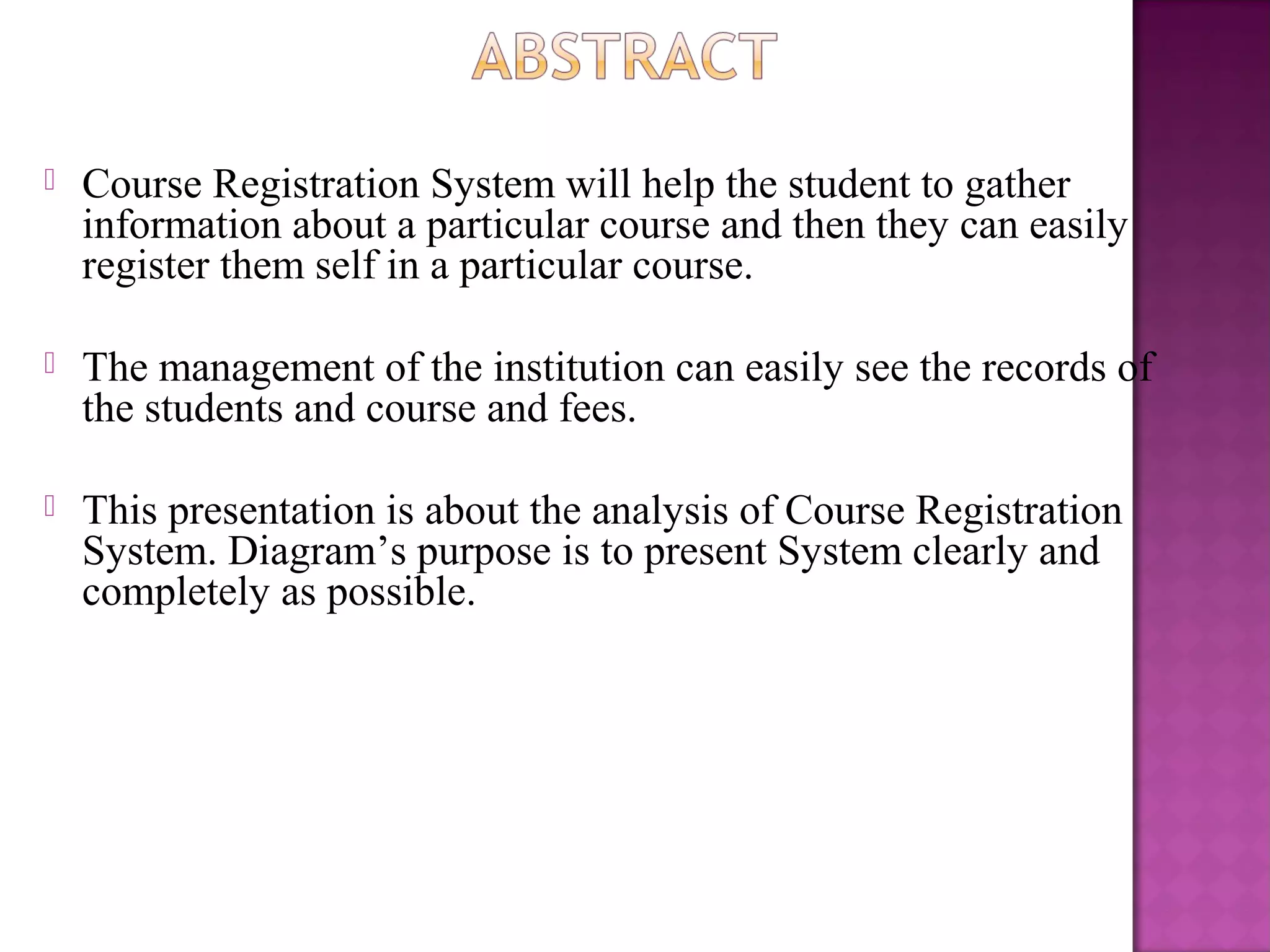 Course registration system | PPT
