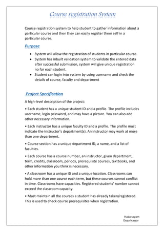 Course registration system | PDF