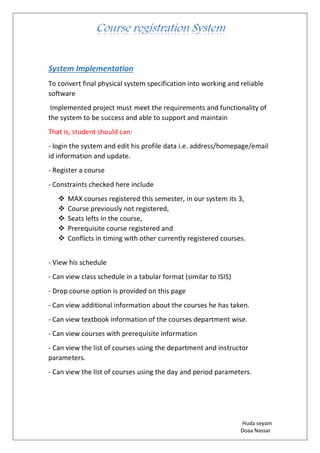 Course registration system | PDF