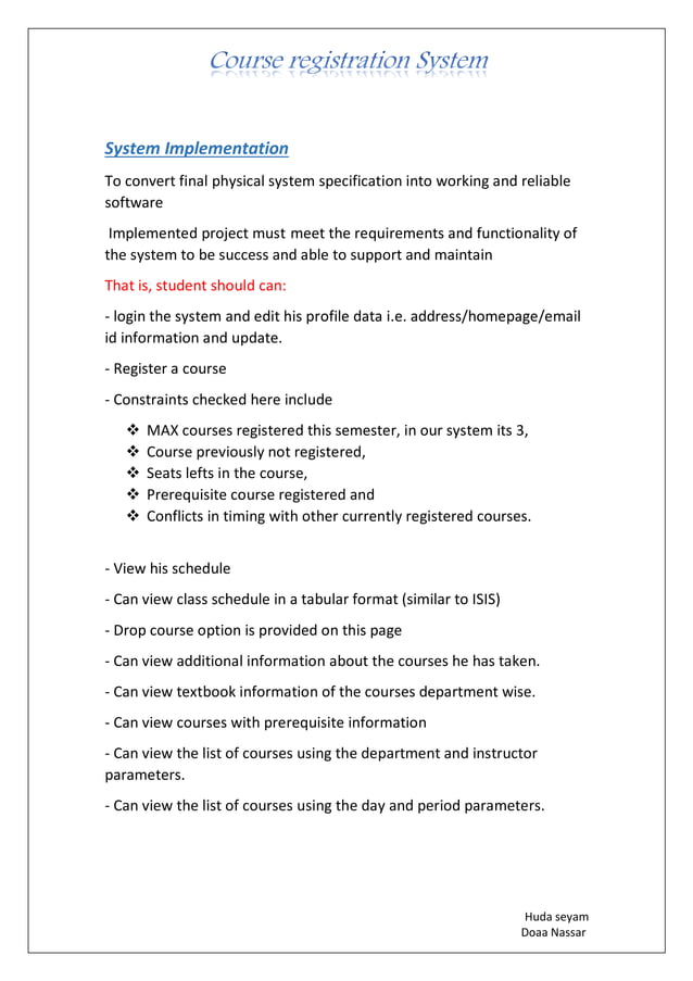 Course registration system | PDF | Databases | Computer Software and Applications
