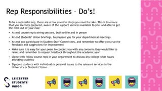 Course rep training 1 Role overview | PPTX