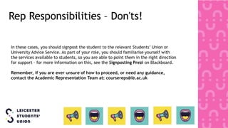 Course rep training 1 Role overview | PPTX