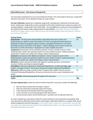 H200 Course Project Overview | PDF